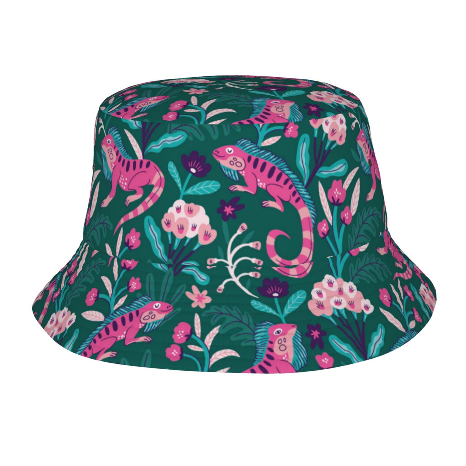Sun Hats for Women and Men Funny And Cute Chameleon Lizard Packable ...