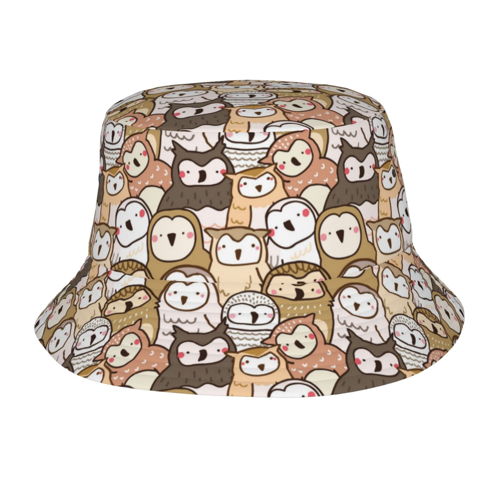 Sun Hats for Women and Men Funny Cartoon Owl Packable Bucket Hat, Sun ...