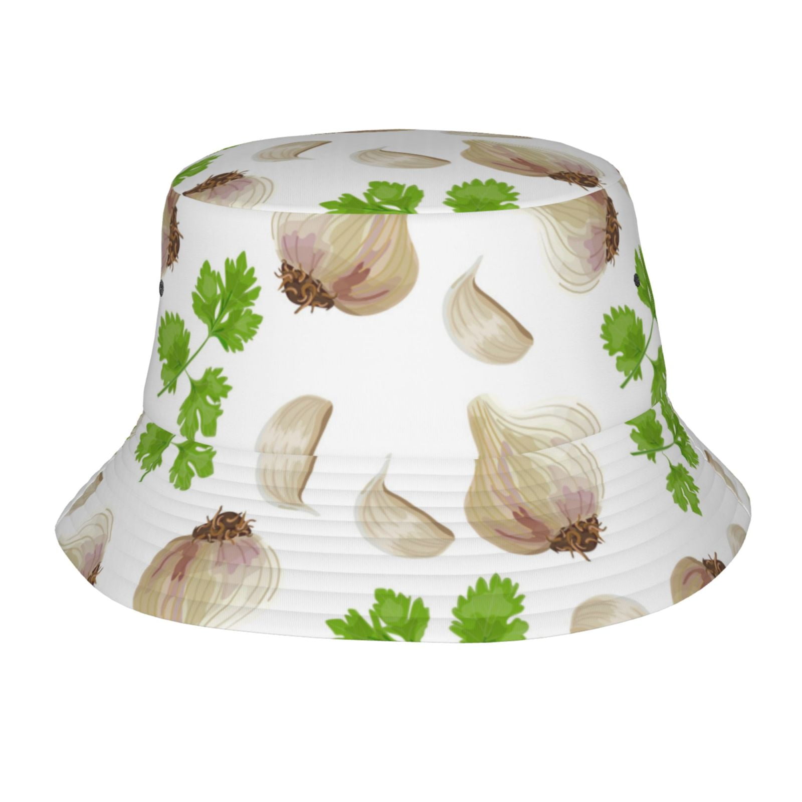 Sun Hats for Women and Men Garlic coriander Pattern Packable Bucket Hat ...