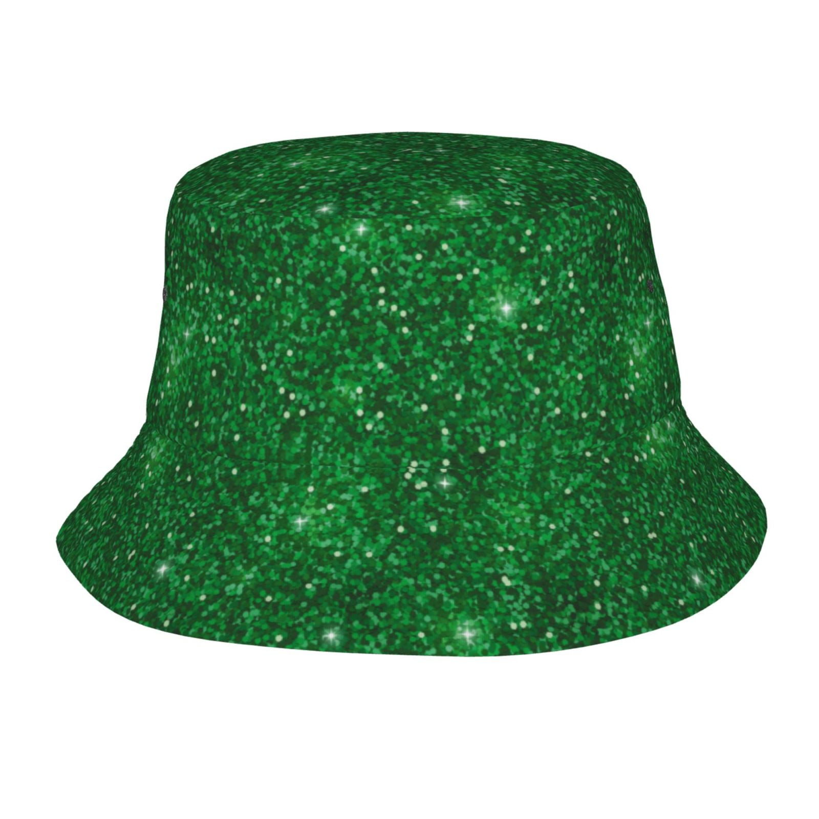 Sun Hats for Women and Men Green lightning Glitter C Packable Bucket ...