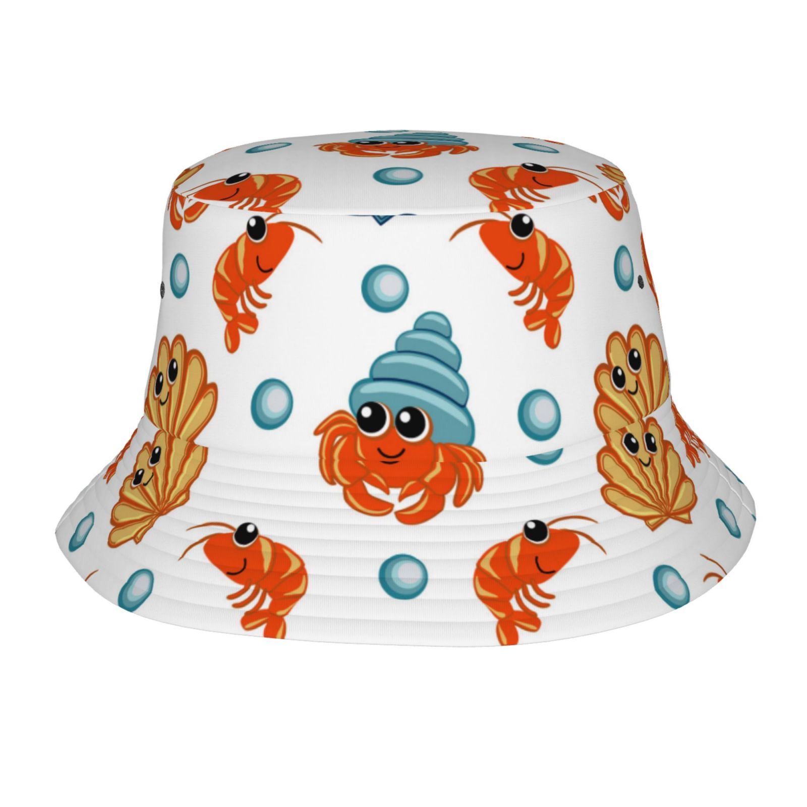 Sun Hats for Women and Men Hermit Crab Shrimp Scallop Packable Bucket ...