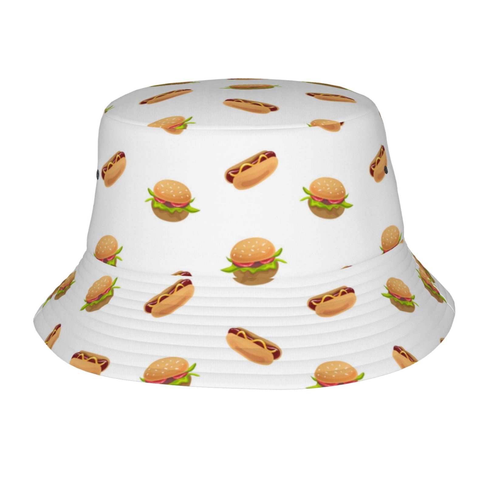 Sun Hats for Women and Men Hot Dog Burger Print Packable Bucket Hat ...