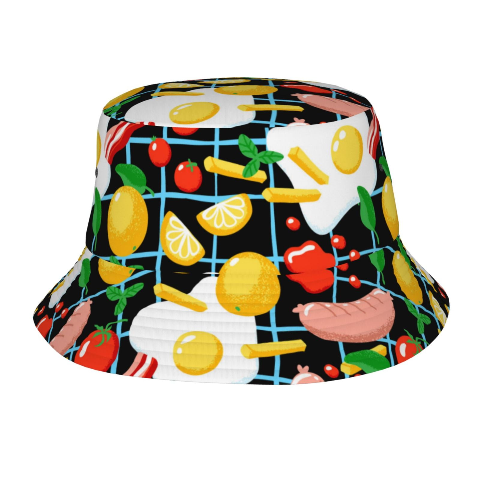 Sun Hats for Women and Men Lemon Tomato Potato Sausage Packable Bucket ...