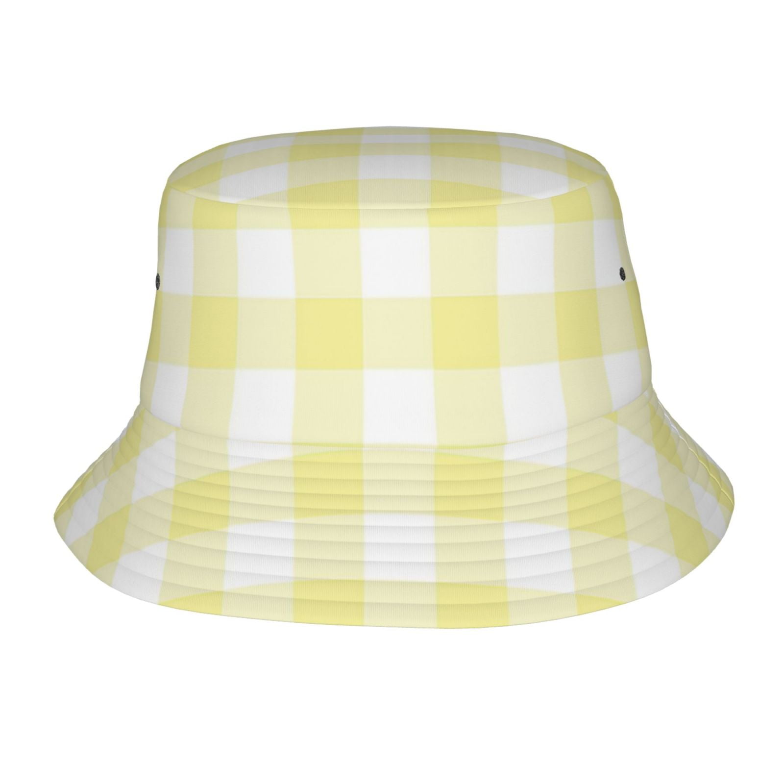 Sun Hats for Women and Men Lemon Yellow Checkboard A Packable Bucket ...