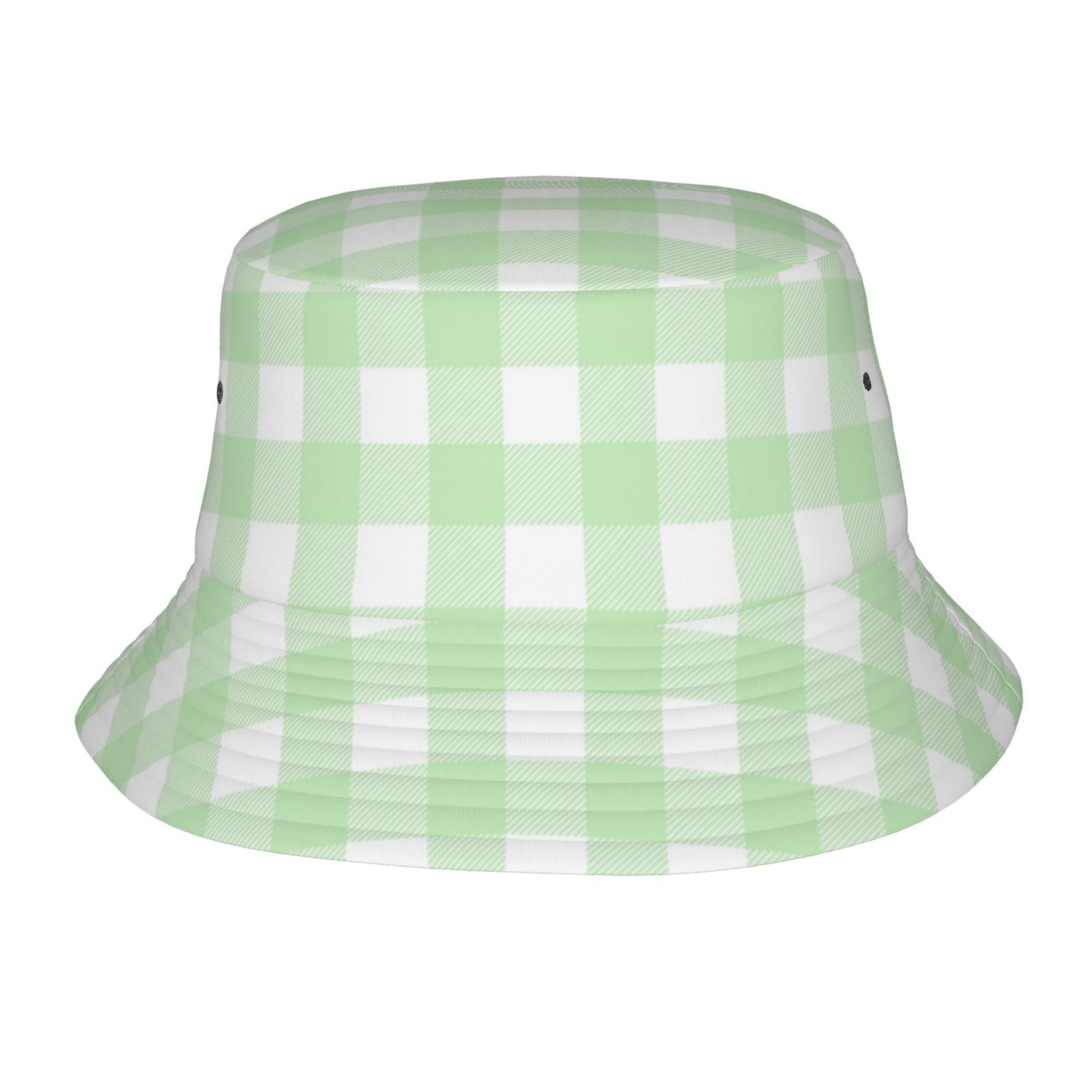 Sun Hats for Women and Men Light green plaids Checkered Packable Bucket ...