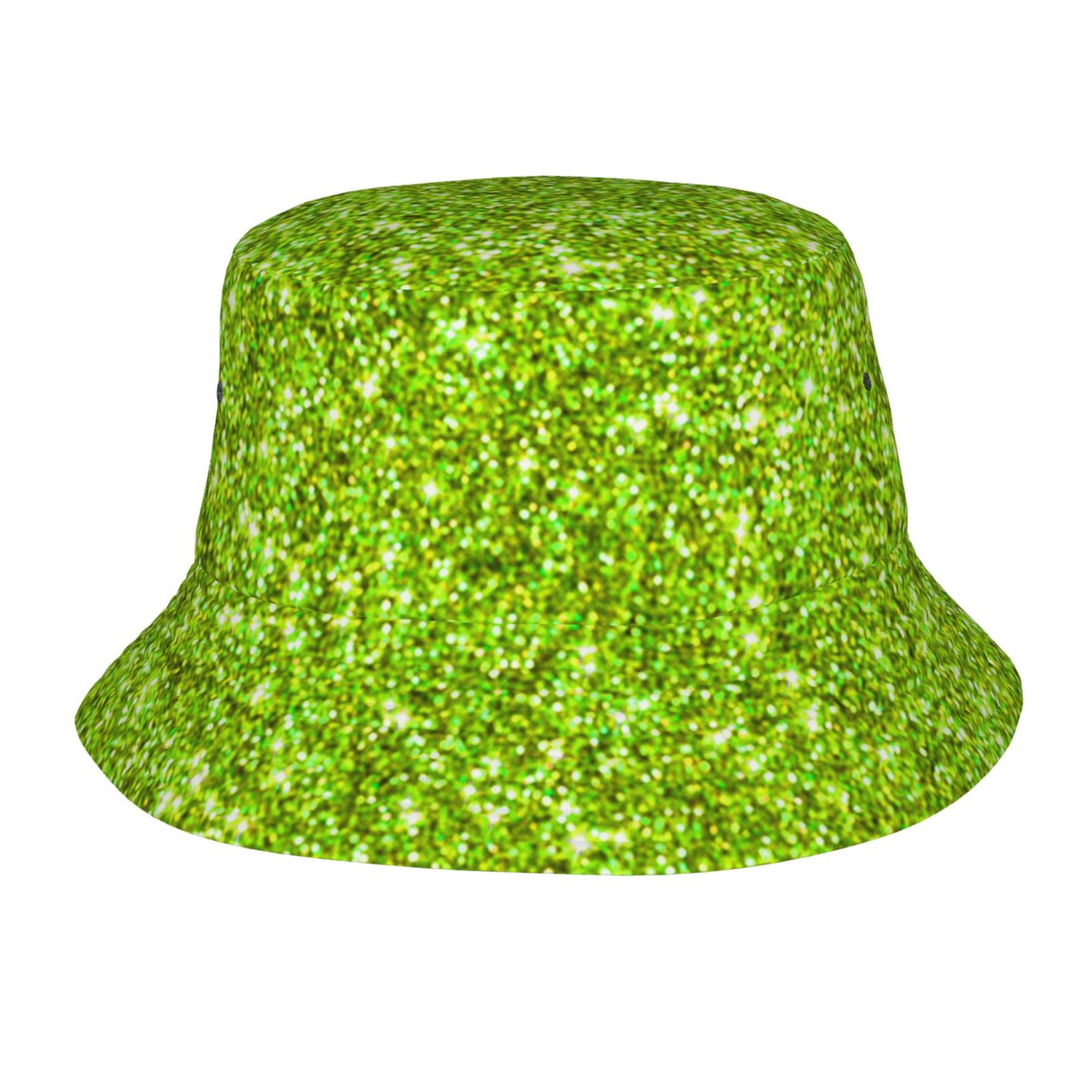 Sun Hats for Women and Men Lime green glitter Packable Bucket Hat, Sun ...