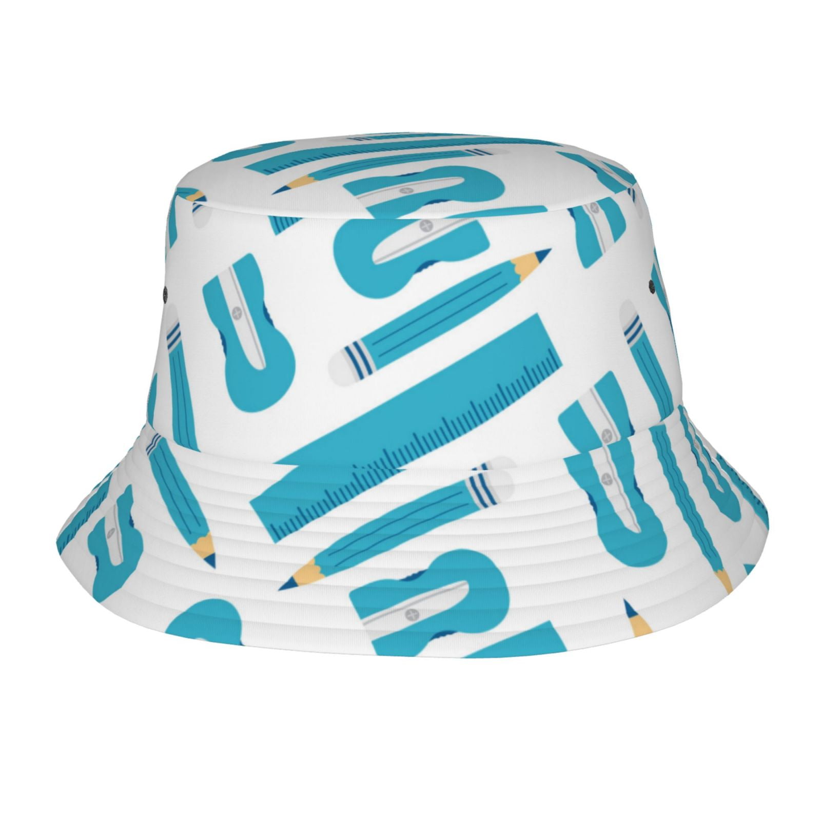 Sun Hats for Women and Men Math pencil Print blue Packable Bucket Hat ...