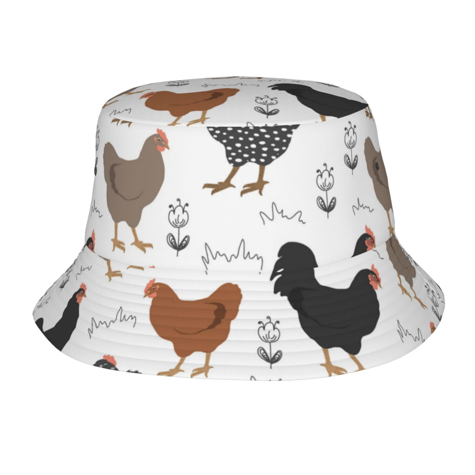 Sun Hats for Women and Men Modern Cartoon Cute Chicken_A Packable ...