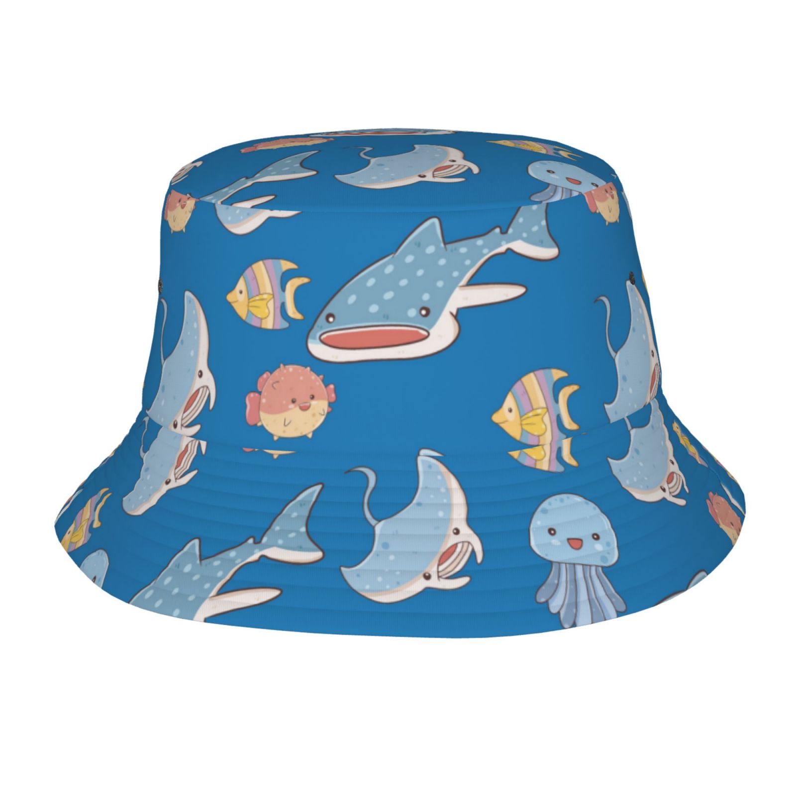 Sun Hats for Women and Men Ocean Cute Shark Jellyfish Fish Packable ...