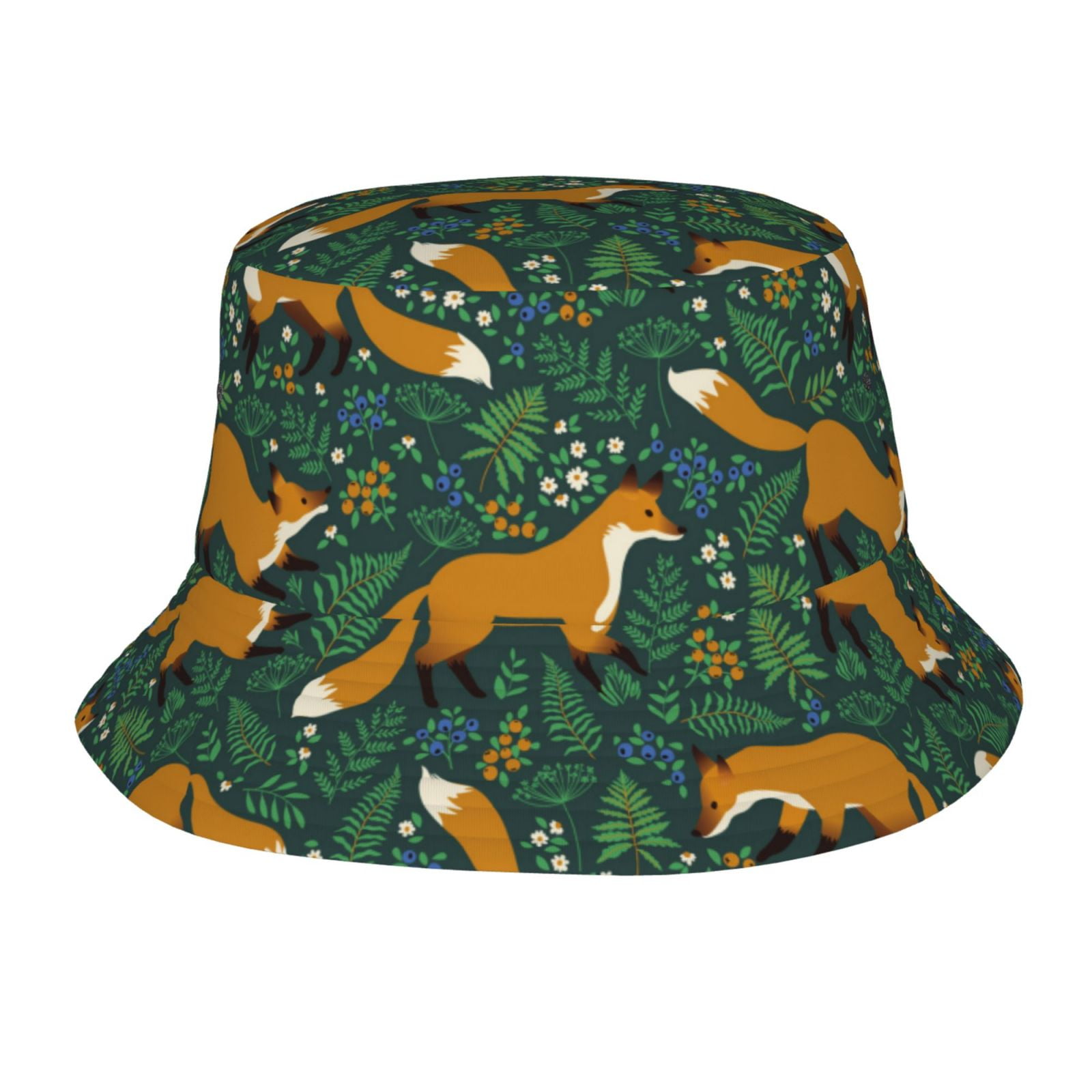 Sun Hats for Women and Men Orange Fox Greenery Packable Bucket Hat, Sun ...