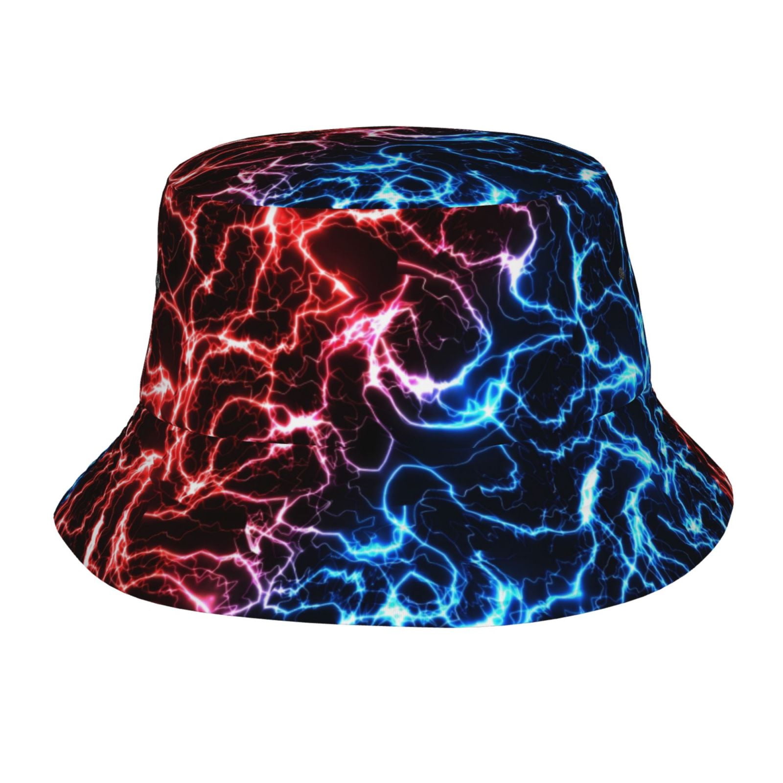 Sun Hats for Women and Men Red And Blue Lightning Packable Bucket Hat ...