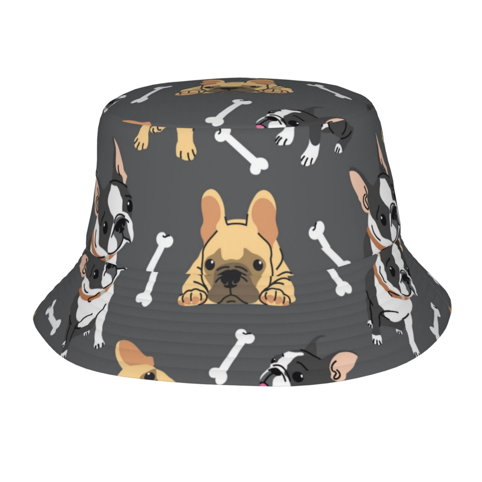Sun Hats for Women and Men Two color french bulldog Packable Bucket Hat ...
