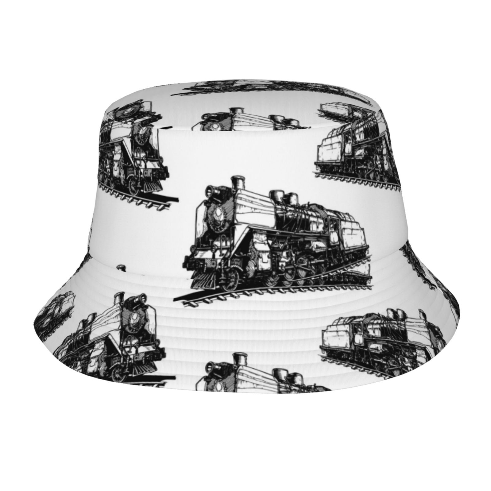 Sun Hats for Women and Men Vintage Train Pattern Packable Bucket Hat ...