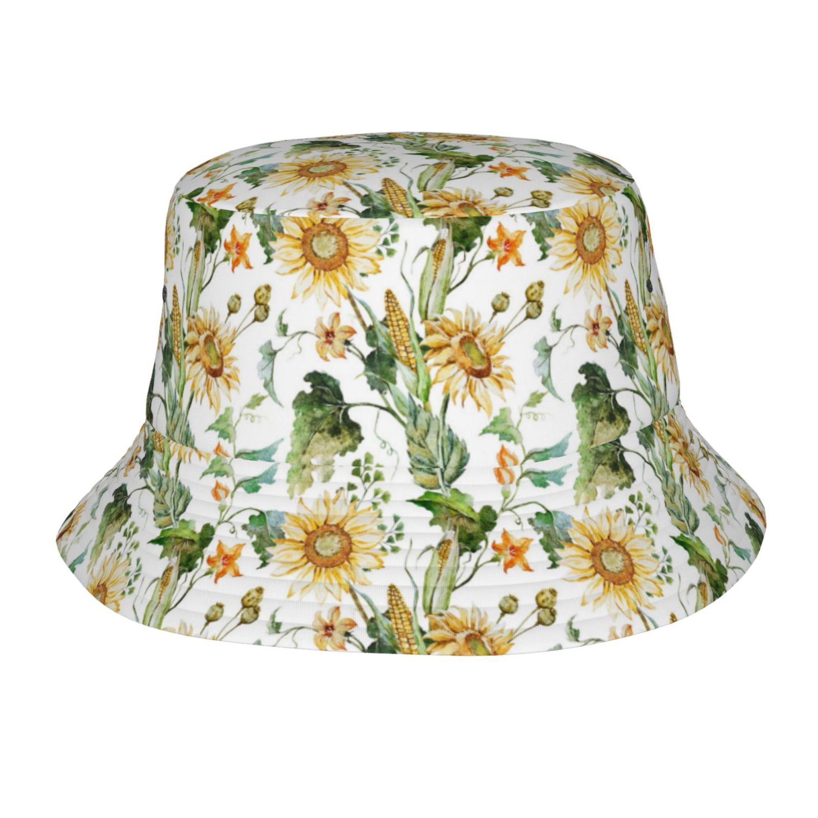 Sun Hats for Women and Men Watercolor Bright Sunflowers Packable Bucket ...