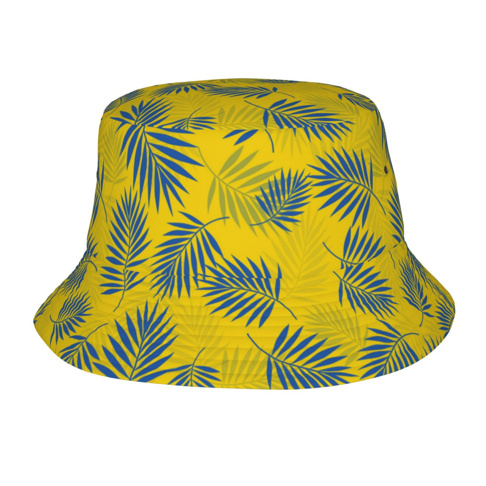 Sun Hats for Women and Men Yellow Palm leaf Packable Bucket Hat, Sun ...
