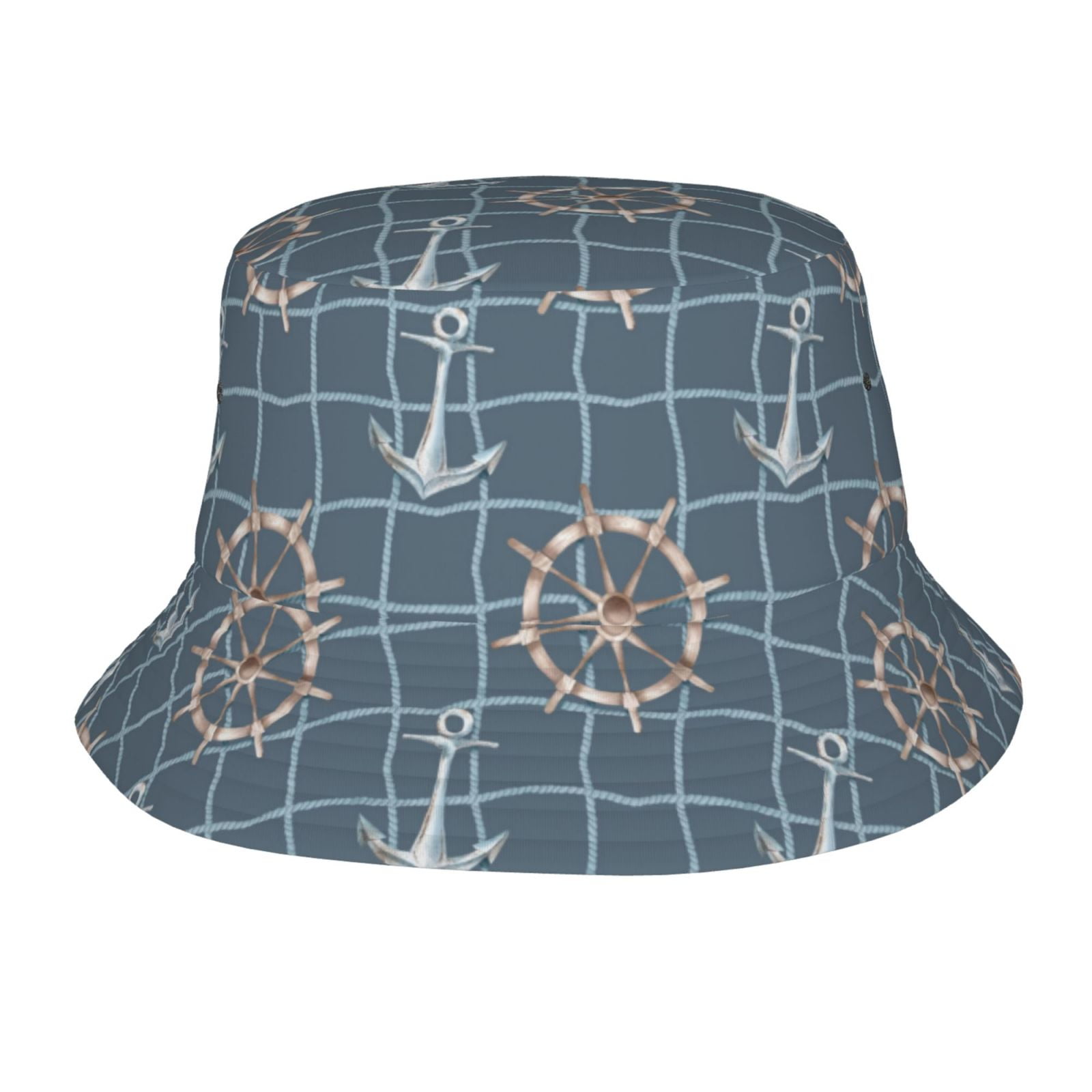 Sun Hats for Women and Men anchor rudder net vintage Packable Bucket ...