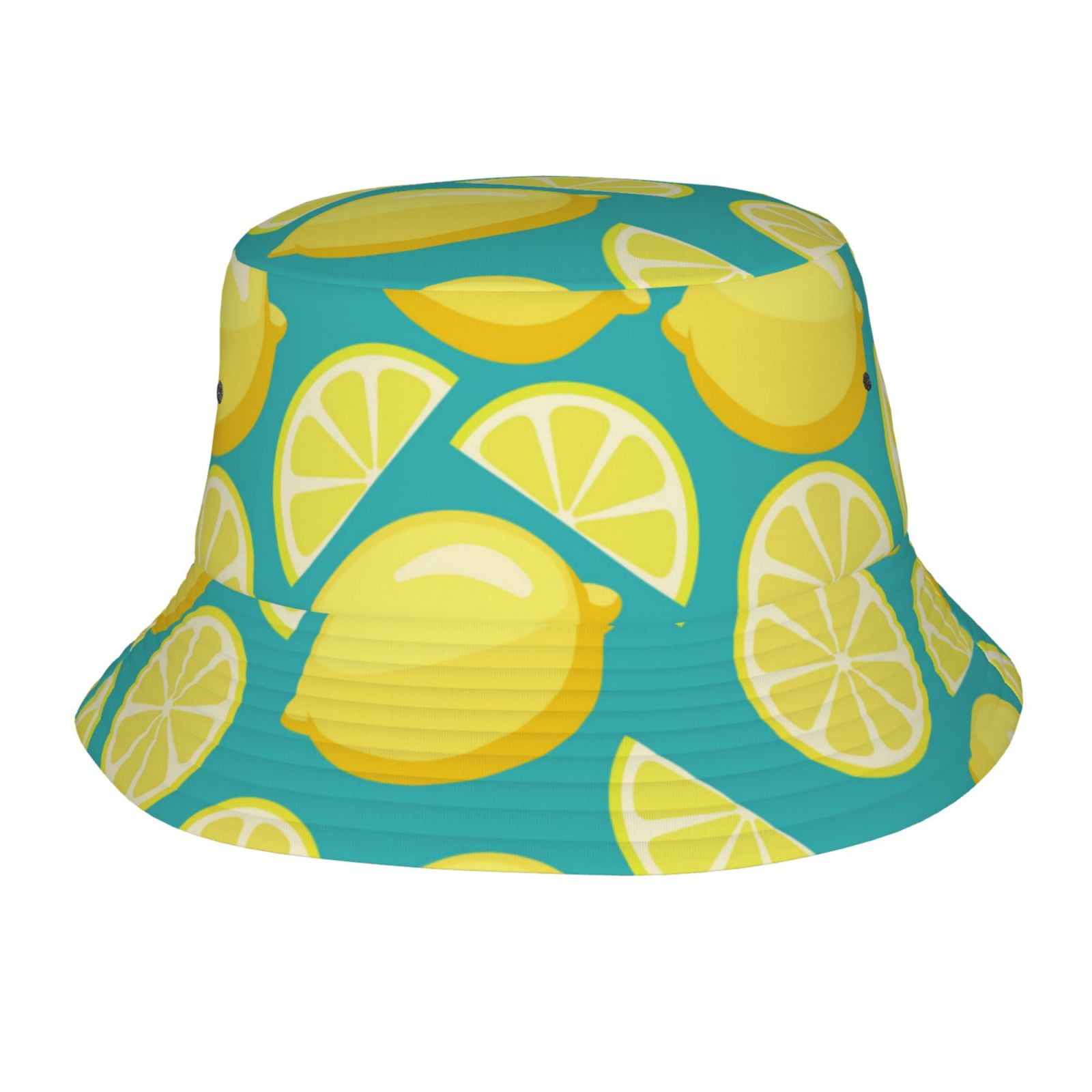 Sun Hats for Women and Men cartoon Lemon blue Packable Bucket Hat, Sun ...