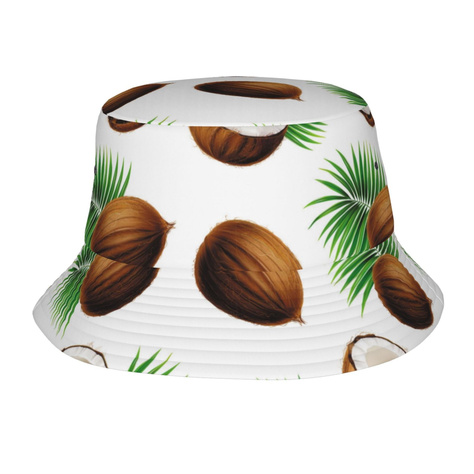 Sun Hats for Women and Men coconuts palm leaves Packable Bucket Hat ...