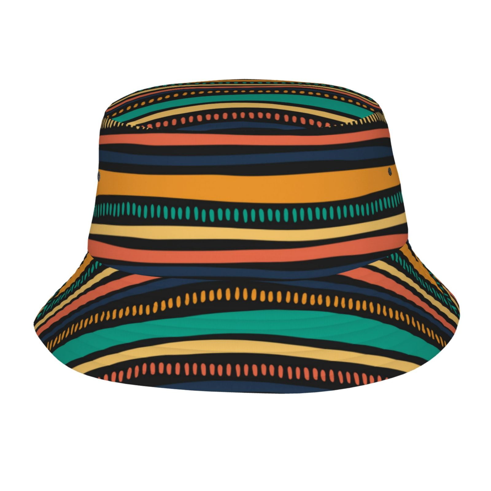 Sun Hats for Women and Men colorful stripes pattern Packable Bucket Hat ...