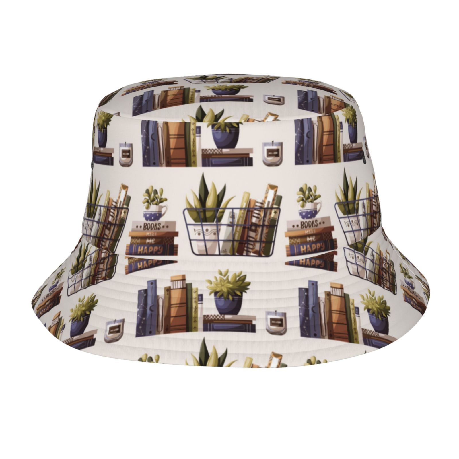 Sun Hats for Women and Men cute books plants reading print Packable ...