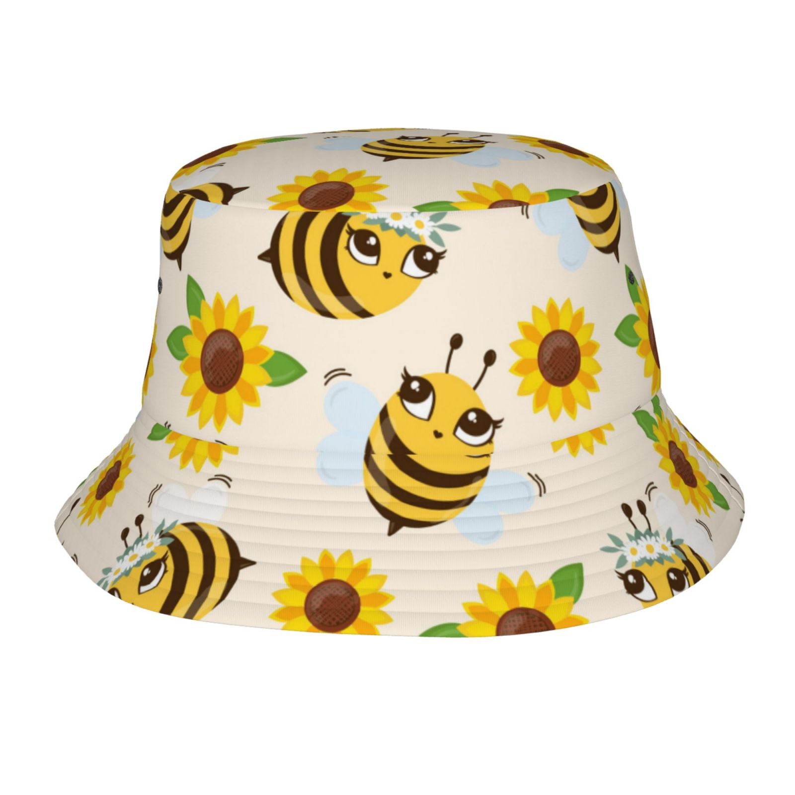 Sun Hats for Women and Men cute cartoon bees sunflower daisy Packable ...
