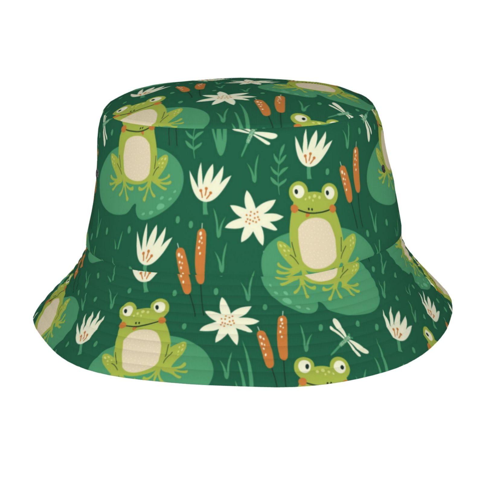 Sun Hats for Women and Men cute frogs dragonfly flower green Packable ...
