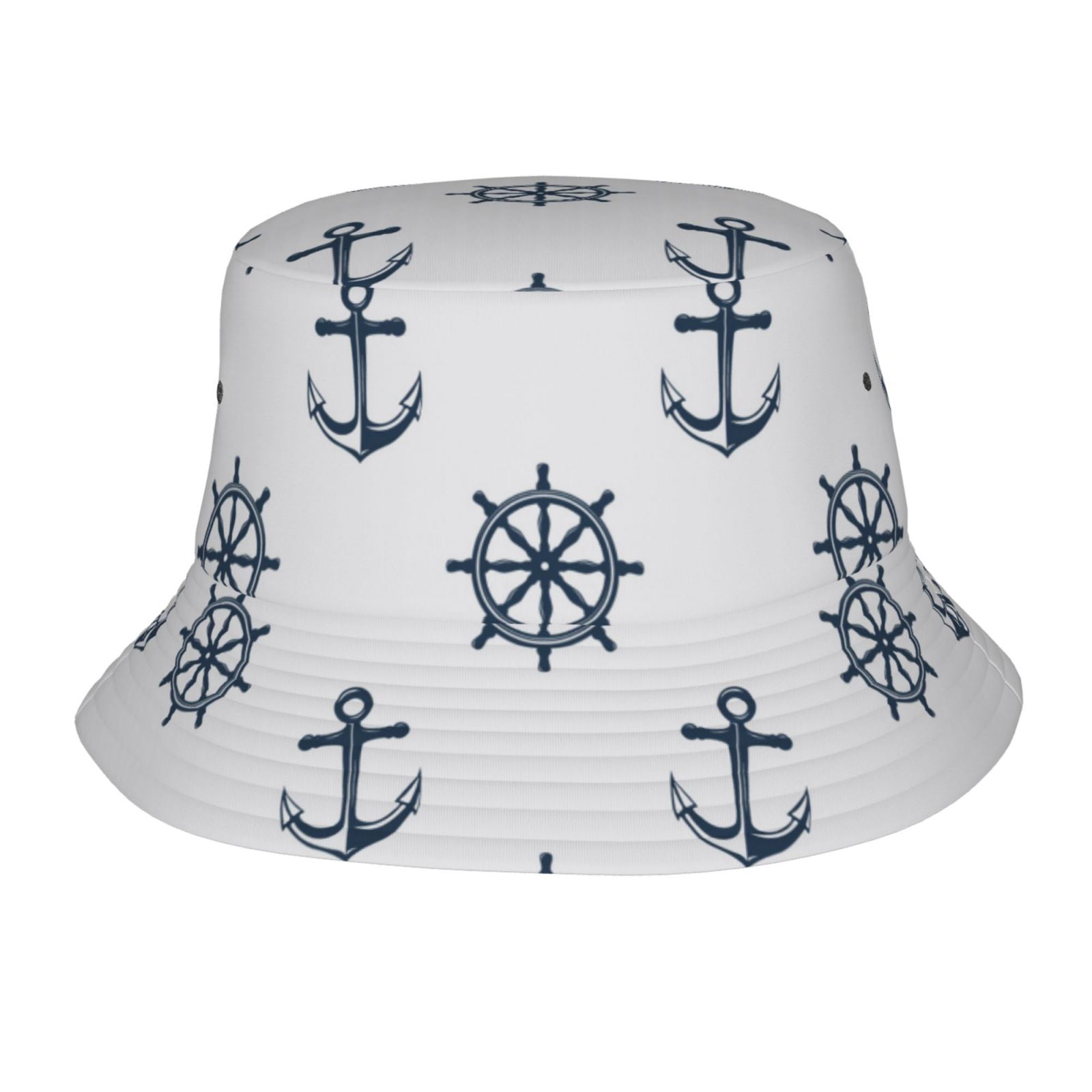 Sun Hats for Women and Men rudder Anchors Vintage grey Packable Bucket ...
