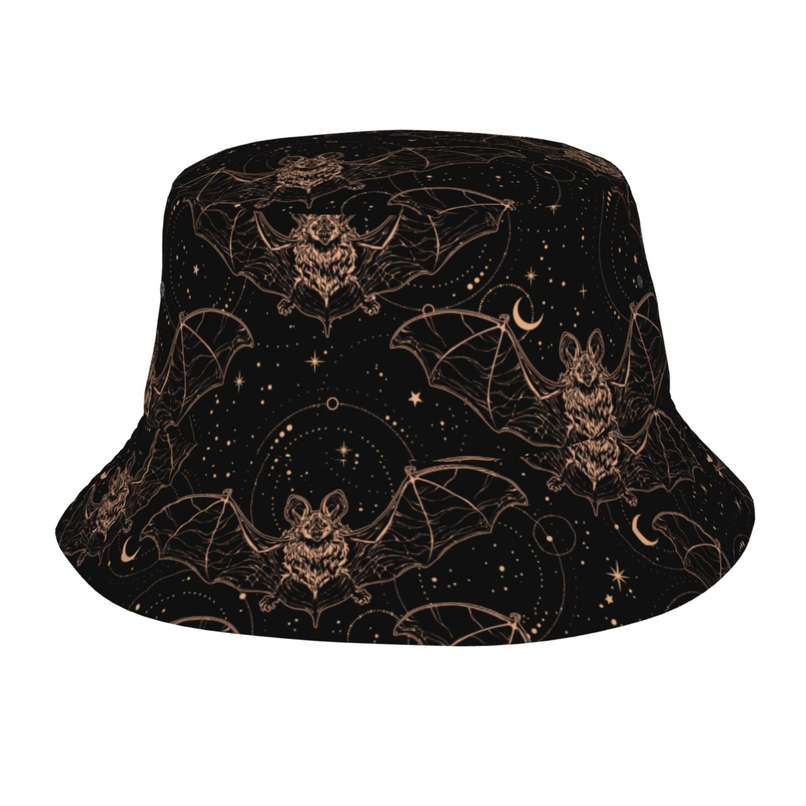 Sun Hats for Women and Men shiny bats star black cool Packable Bucket ...
