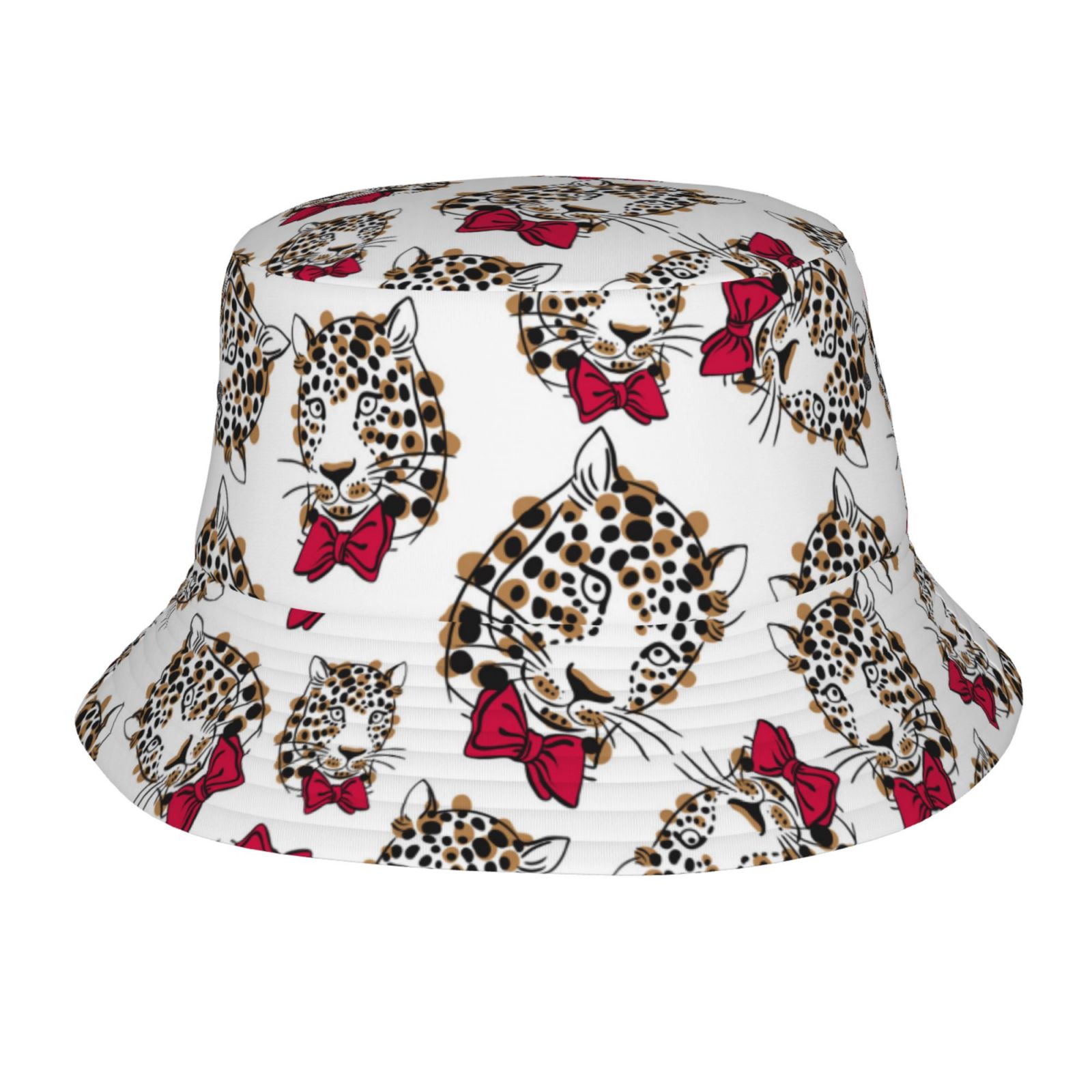 Sun Hats for Women and Men trendy leopard bow tie cute Packable Bucket ...