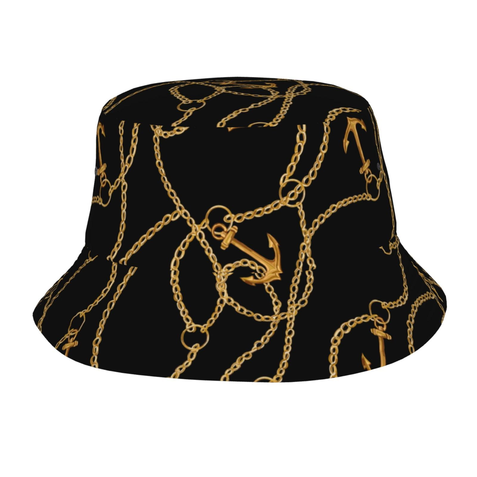 Sun Hats for Women and Men vintage golden anchor chain black Packable ...