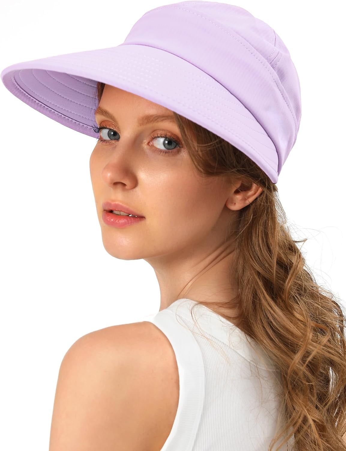Sun Hats for Womens Wide Brim Visor UV Protection Dual Purpose Hat for ...