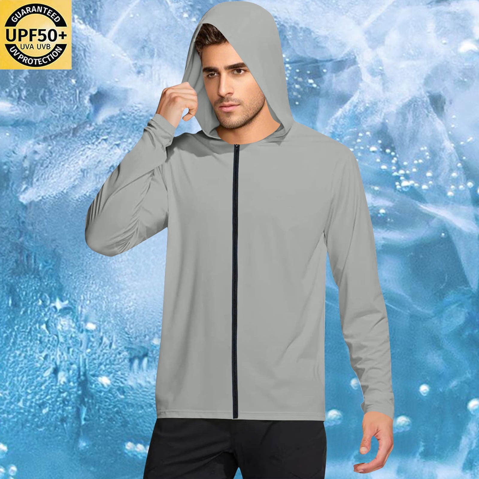 Sun Hoodies for Men Long Sleeve UPF 50+ Waterproof Shirts Juniors Sun ...