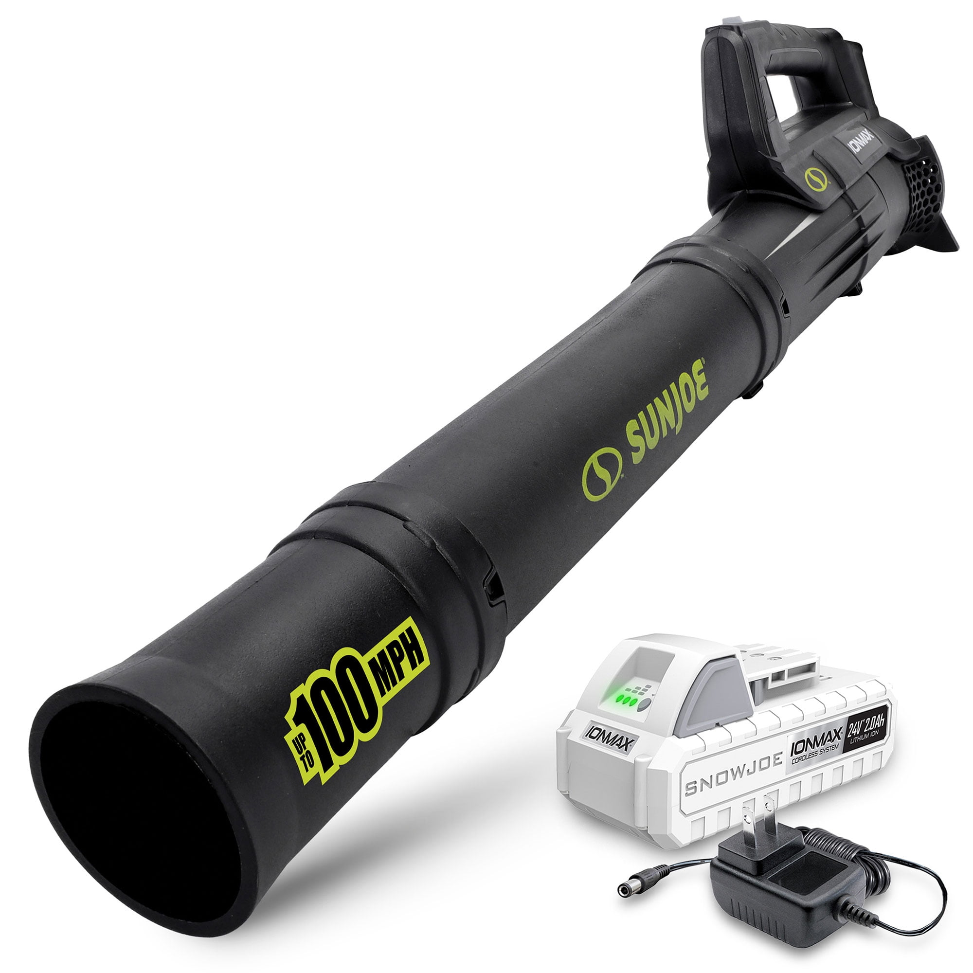 Sun Joe 24V Cordless Jet Blower Kit, 100-MPH, 280-CFM, Includes 2.0-Ah ...