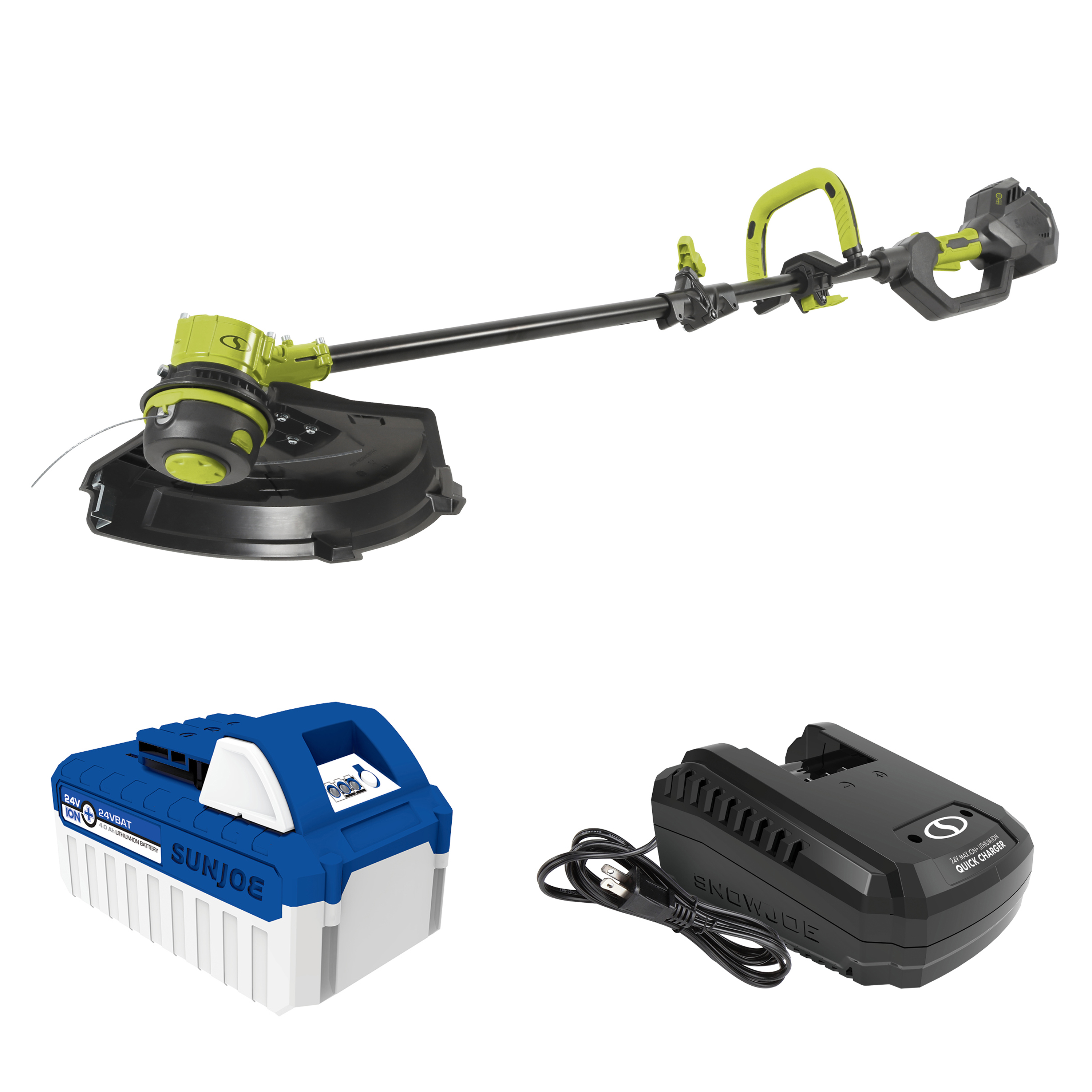 Sun Joe 24V Cordless 14-inch Dual-Line String Trimmer, 2-Speed, 450W ...