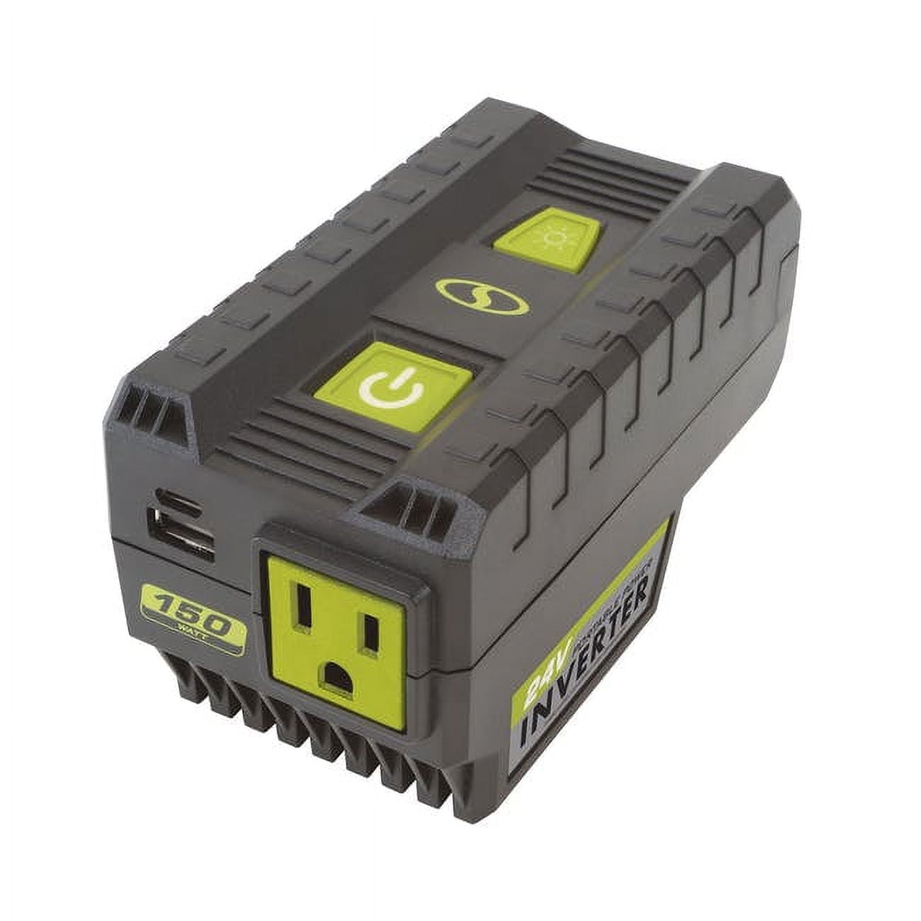 Sun Joe 24V Cordless 150-Watt Portable Powered Inverter W/ USB, AC ...