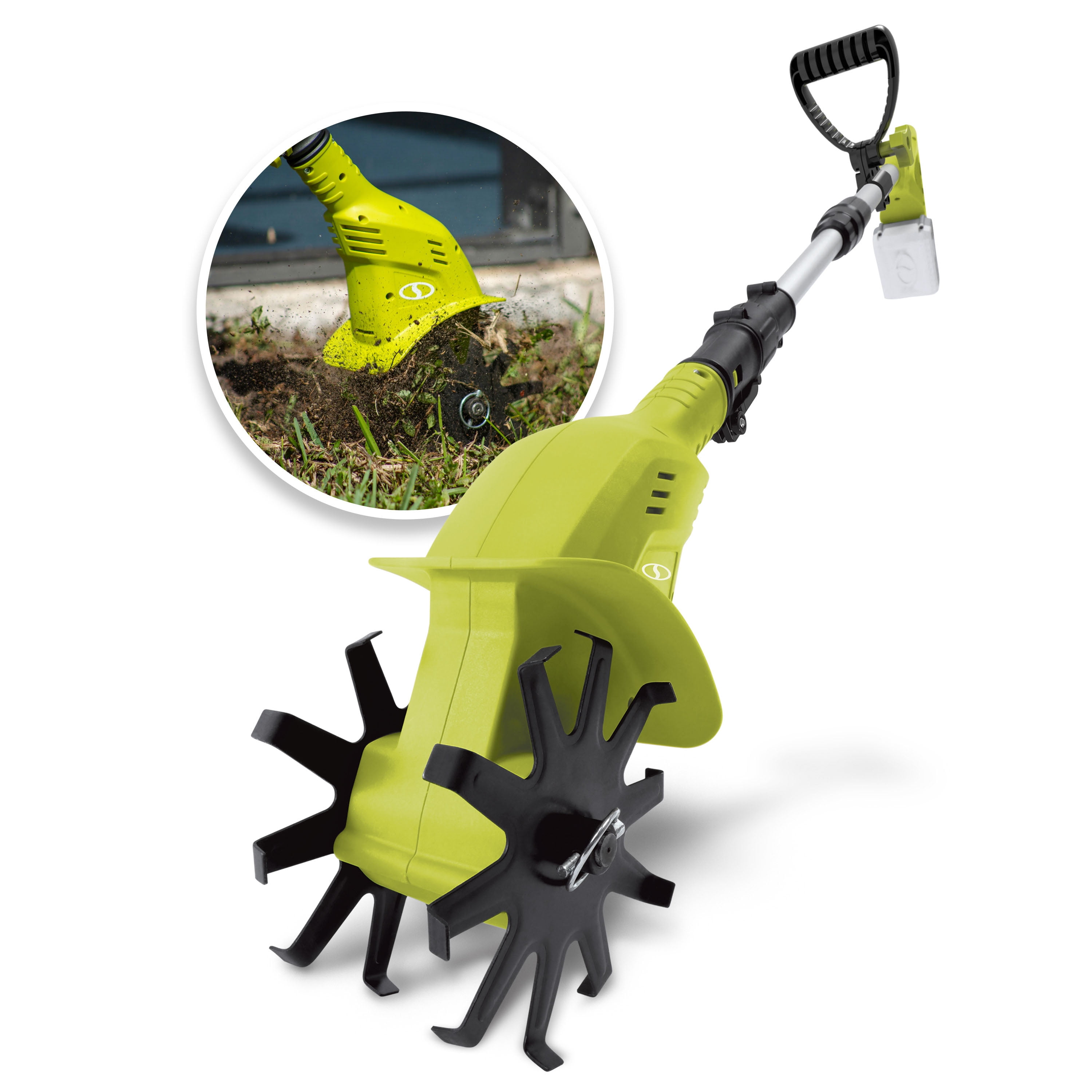 Sun Joe 24V Cordless Telescoping Garden Tiller + Cultivator, 2.0-Ah ...