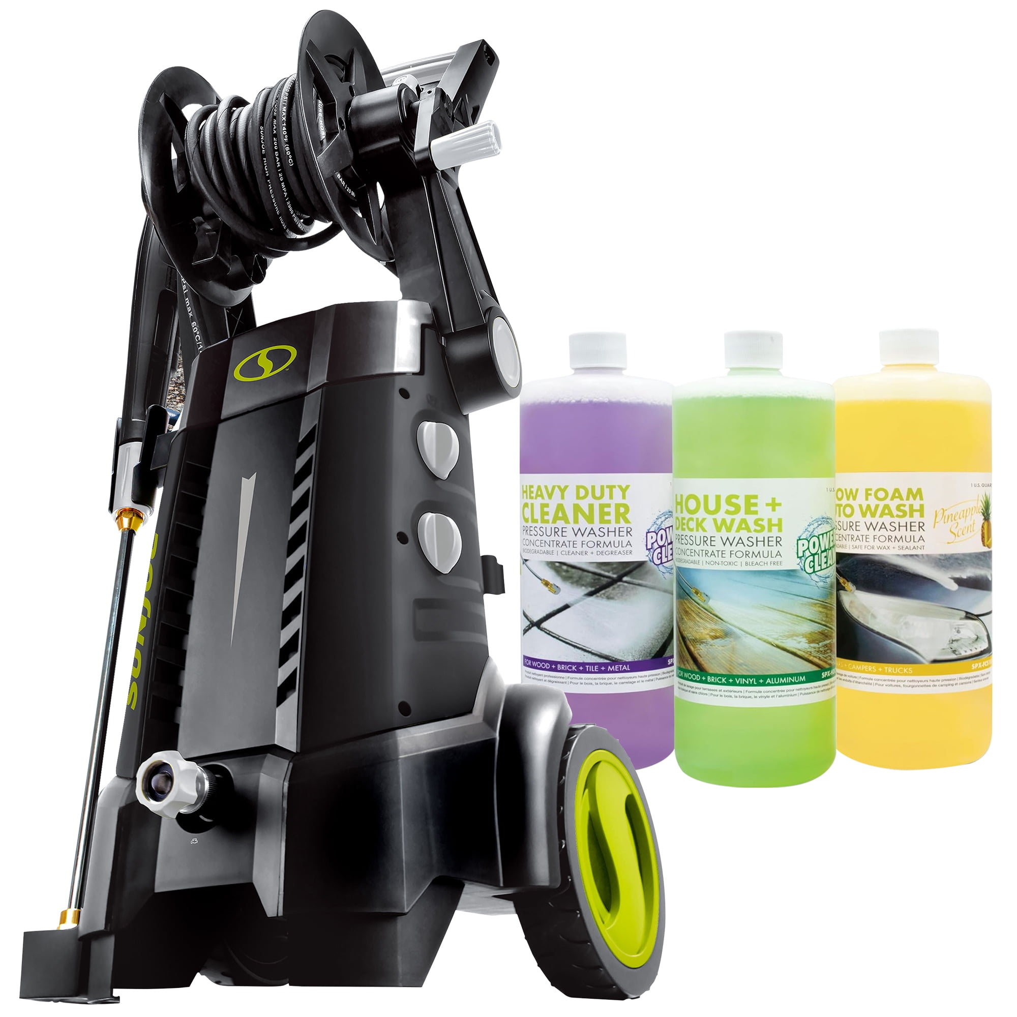Sun Joe Electric 14.5 Amp Pressure Washer Hose Reel & 3 Pack Concentrate Formula - Walmart.com