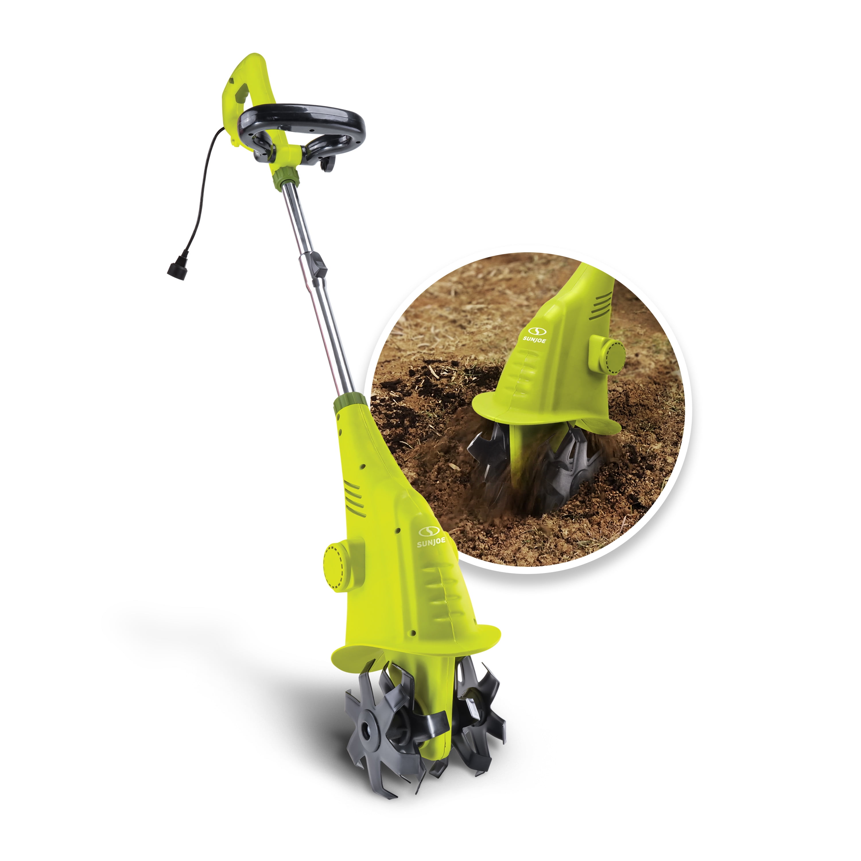 Sun Joe Electric 6.3-inch Telescoping Garden Tiller + Cultivator, 2.5 ...