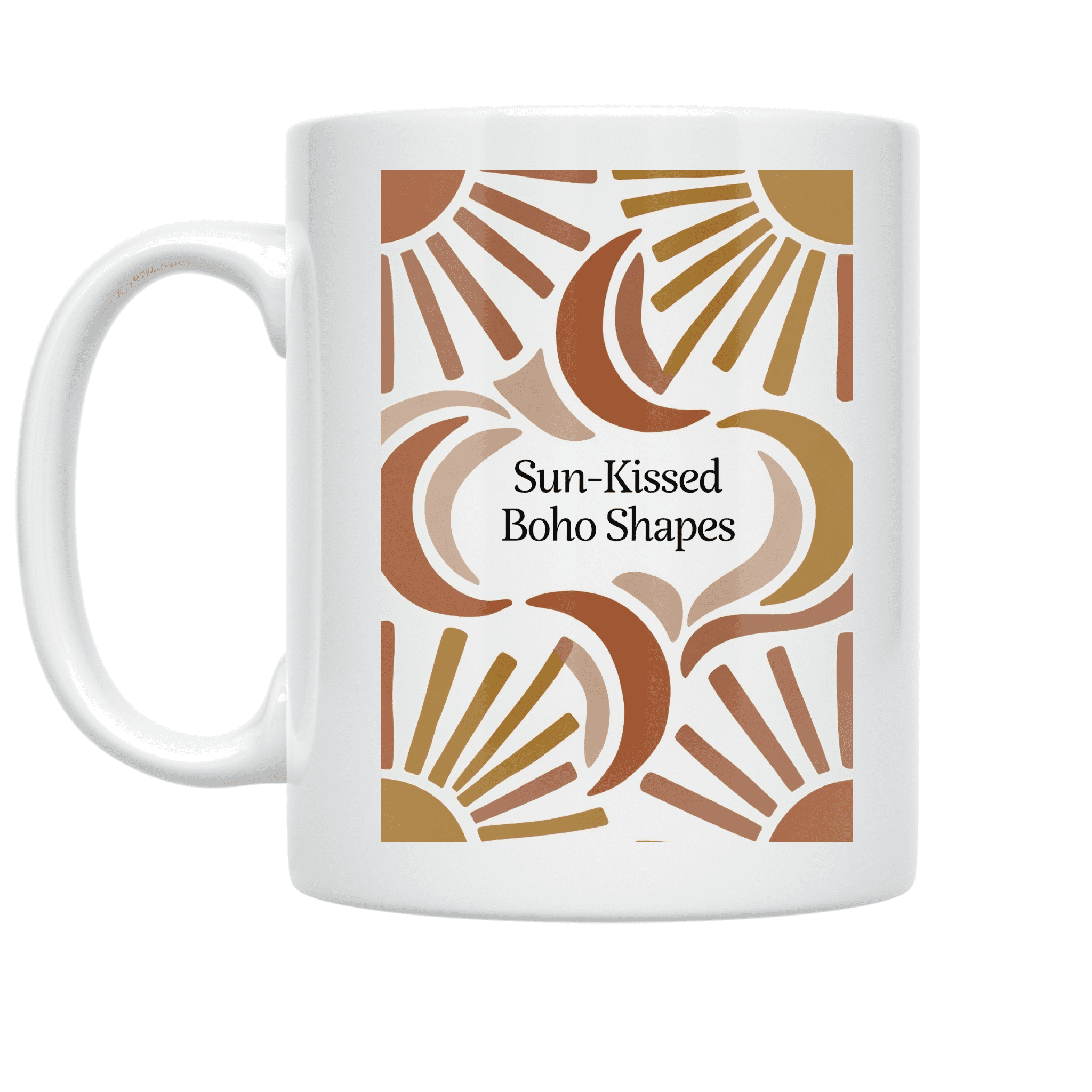 Sun-Kissed Boho Shapes - Boho Art Enthusiast - 11 oz Ceramic Coffee Mug ...