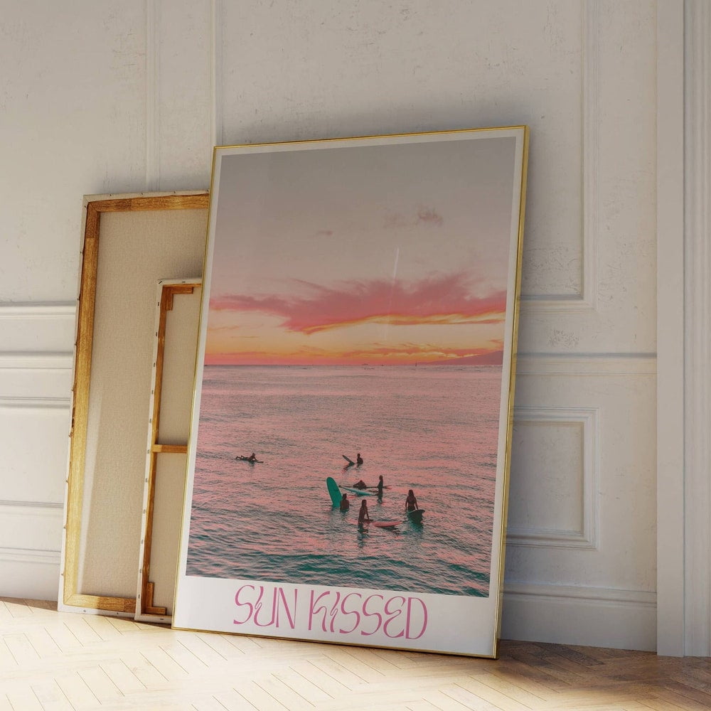 Sun Kissed Poster, Trendy Beach Print, Retro 70S Wall Print, Sunset Art ...