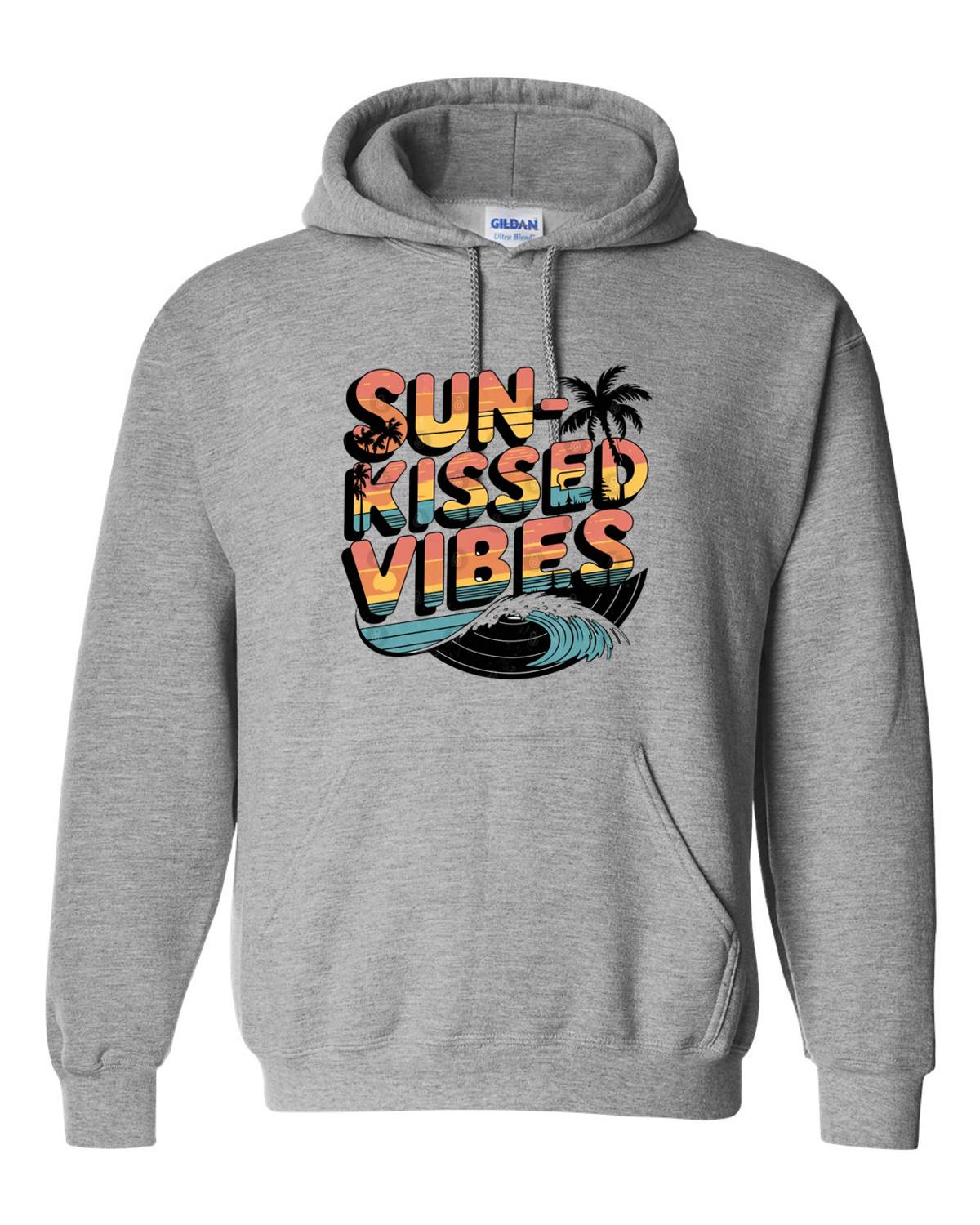 Sun-Kissed Vibes Funny Sunshine Beach Vacation Quote Graphic Hoodie ...