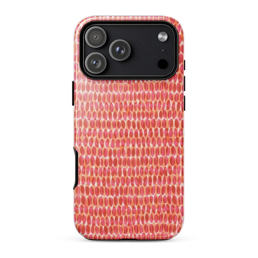 Sun Kisses Orange Abstract Dot Case for iPhone 11 12 13 14 15 16 17 Pro ...
