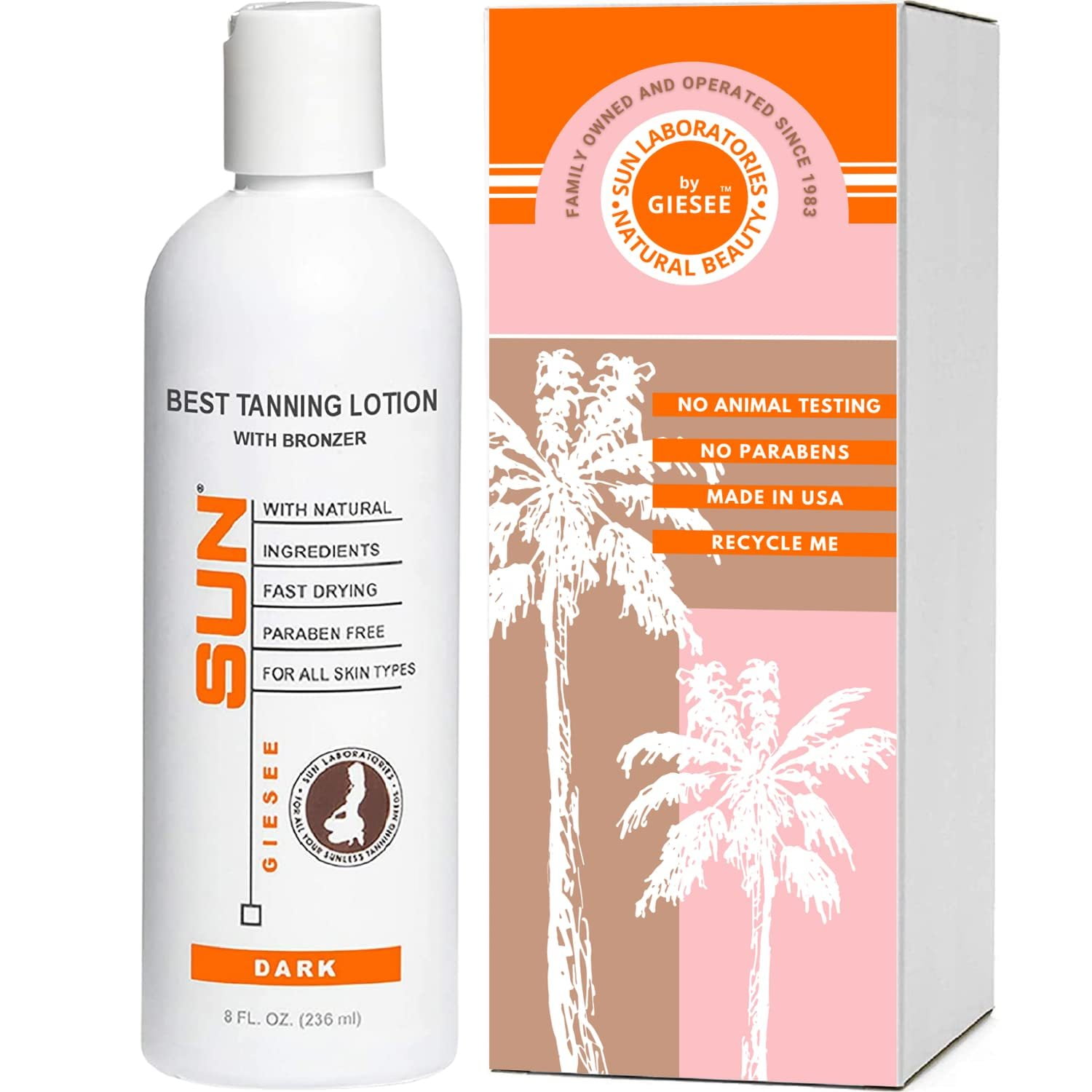 Sun Labs Self-Tanning Lotion with Bronzer for a Golden Glow - Dark - 8 ...