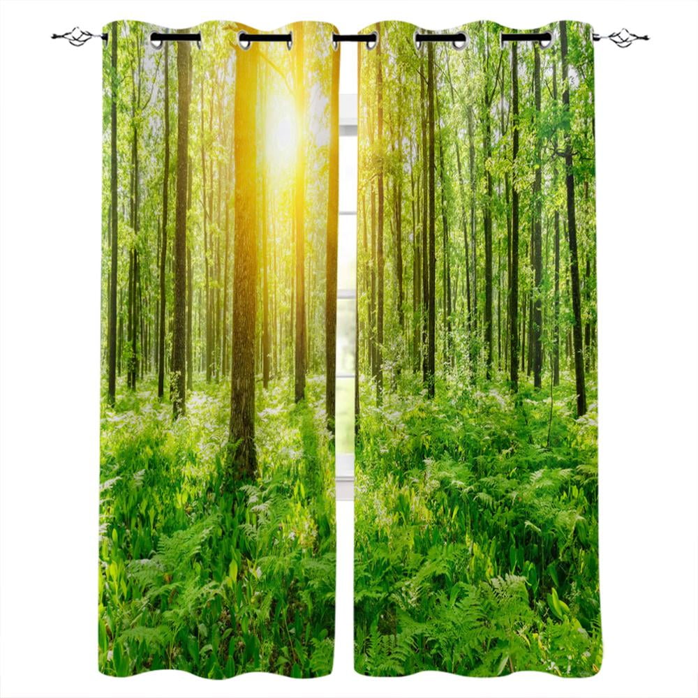 Sun Landscape Winter Theme Window Curtains Living Room Boys Children ...