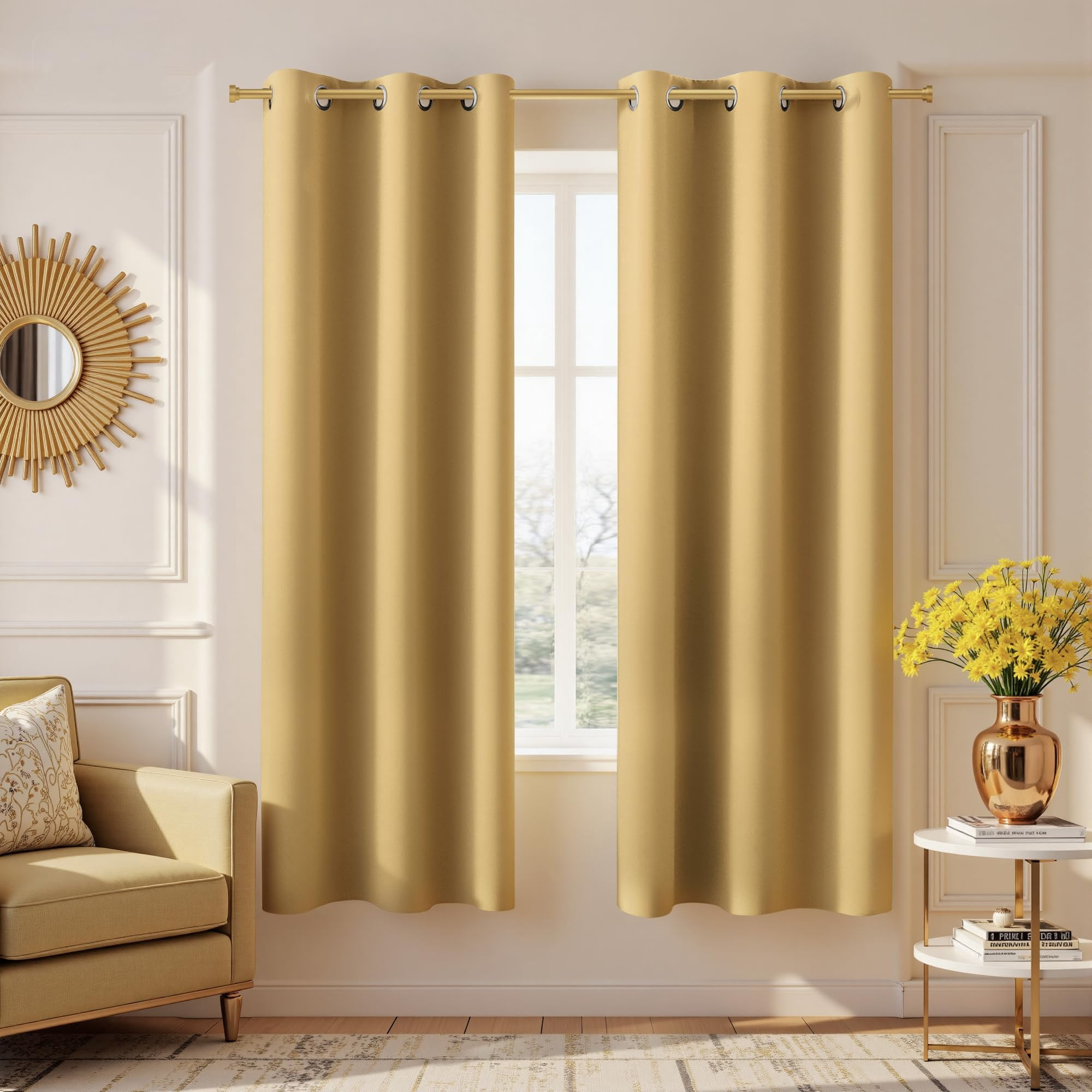 Sun Light Curta42x72 Inches Long For Dining Room 2 Panels Blackout ...