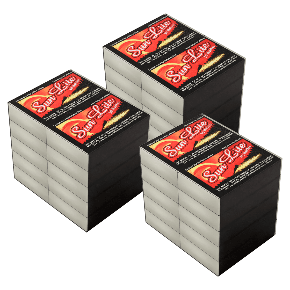 Sun Lite Strike on box Matches 3 Pack | 30 Count Per Box Strike | 900 ...