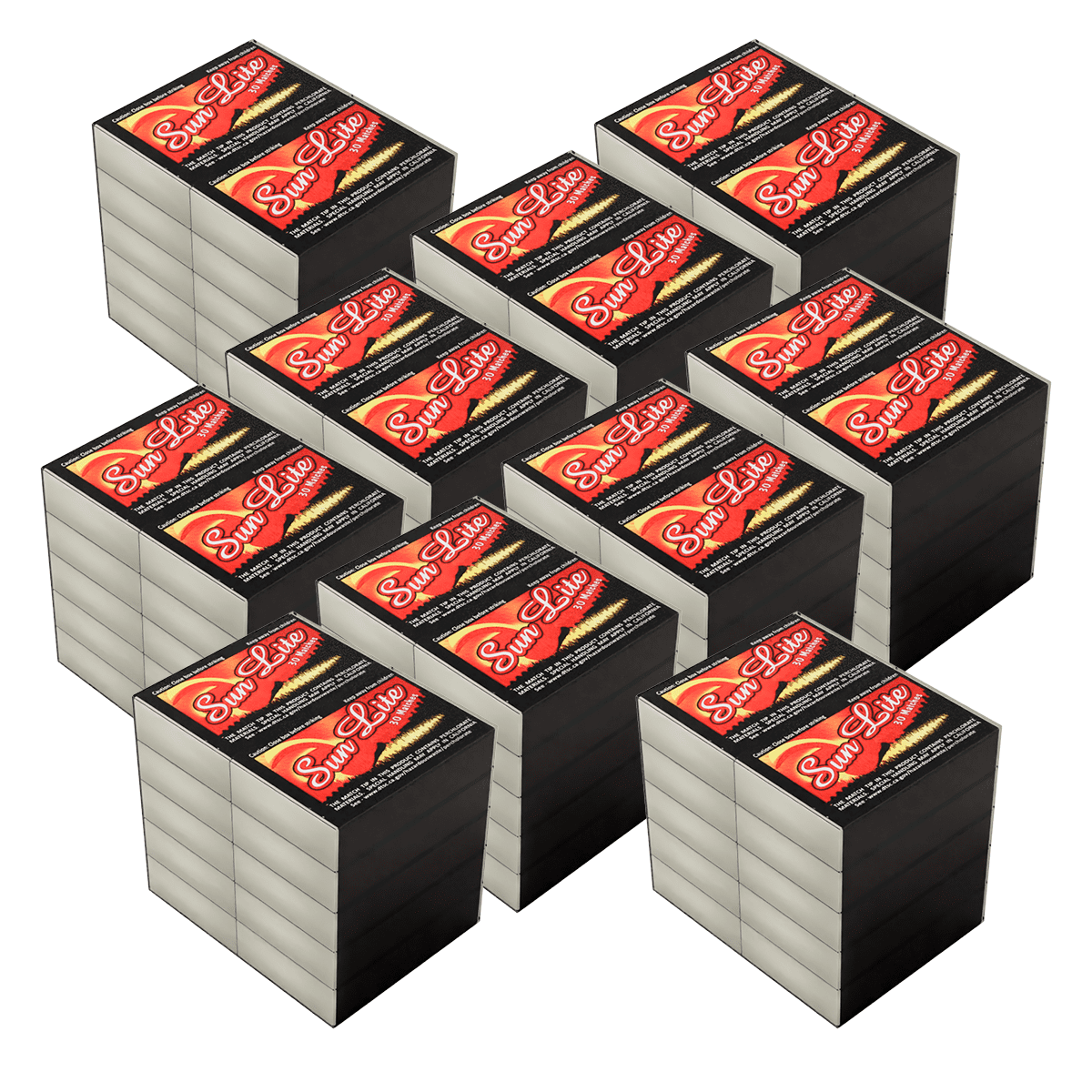 Sun Lite Strike on box Matches - Pack of 10, featuring 100 boxes with ...