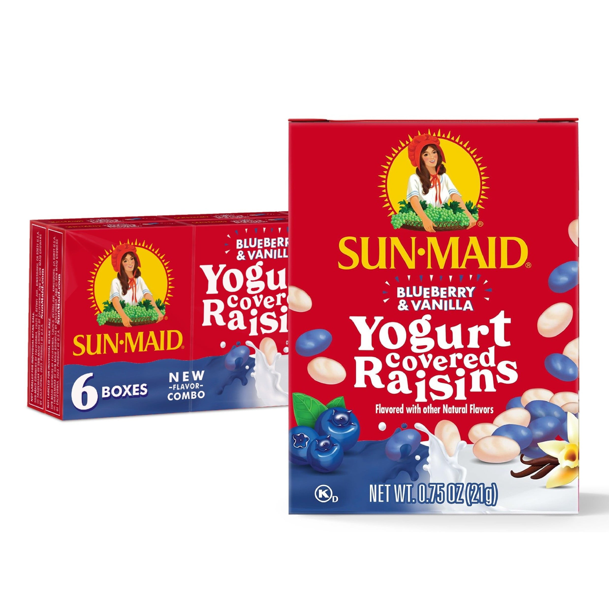 Sun-Maid® Blueberry & Vanilla Yogurt Covered Raisins 6-Pack/.75oz ...
