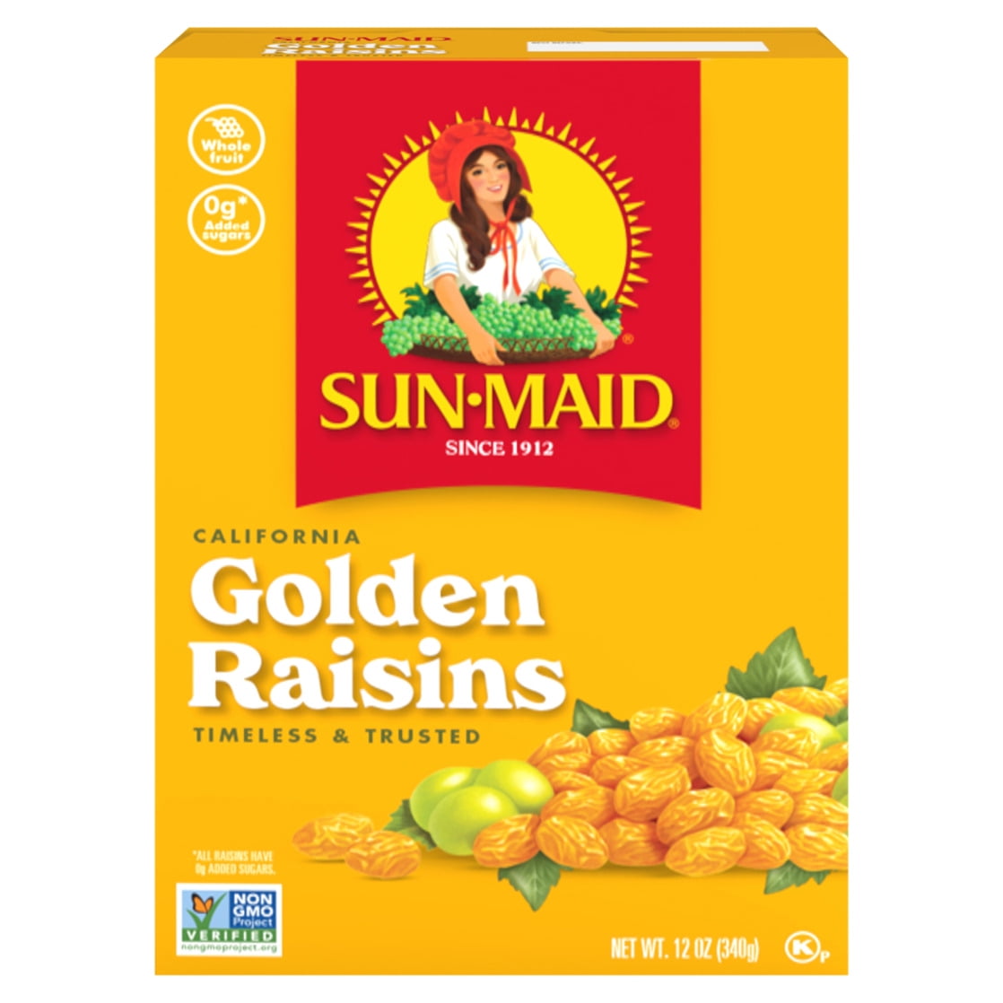 Sun-Maid Fruity California Golden Raisins, Dried Fruit Snack, 12 oz Box ...