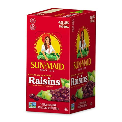 Sun-Maid California Raisins 72 Ounce Whole Natural Dried Fruit No ...